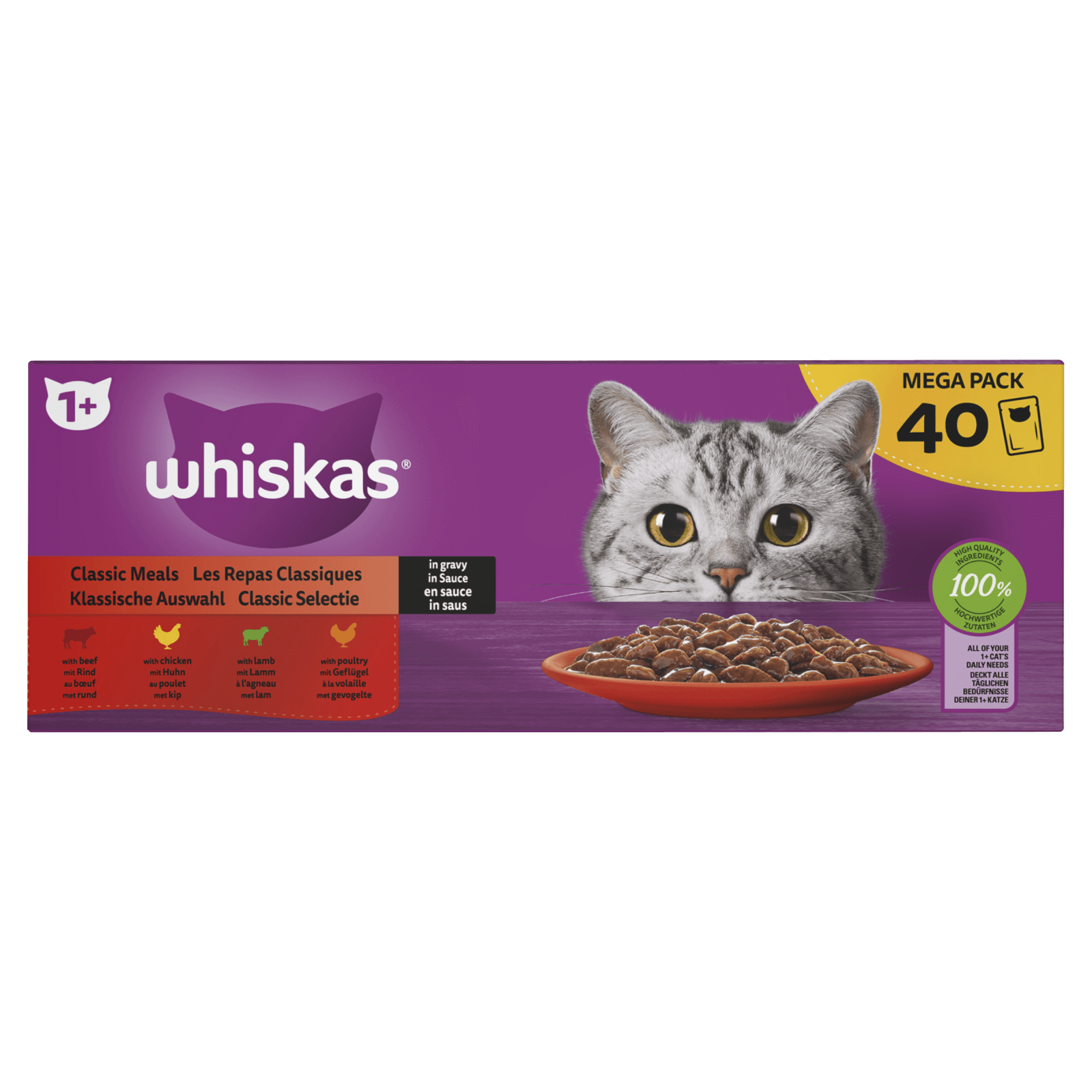 Whiskas 7+ Natvoer - Gevogelte Selectie in Saus - Maaltijdzakjes 24 x ...